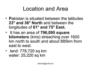 Gegraphical introduction of Pakistan By Dr. Zafar Iqbal | PPT