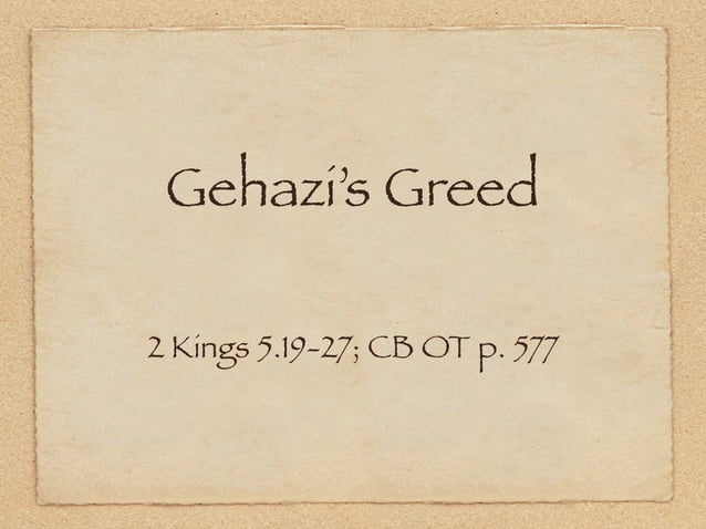 Gehazi's Greed | PPT