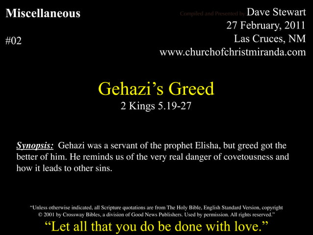 Gehazi's Greed | PPT