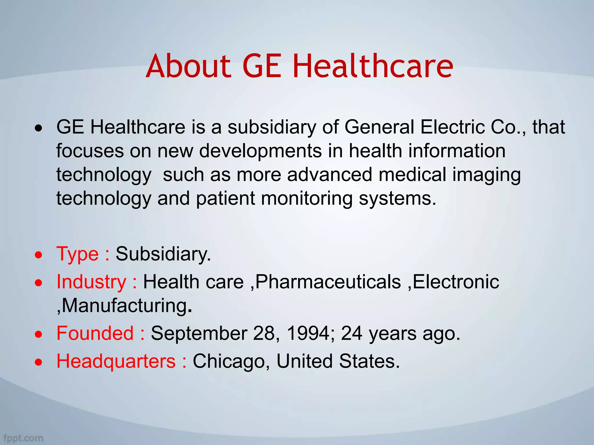 Ge health care and mri | PPTX