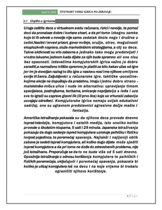 šTetnost video igrica po zdrav l je | DOCX