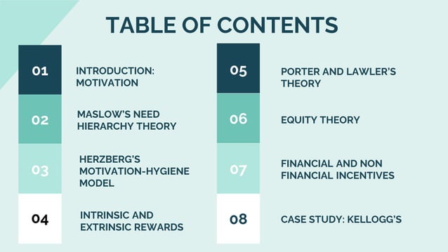 MOTIVATION: THEORIES AND CASE STUDY | PPTX