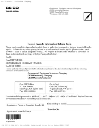 Geico Insurance Card Print