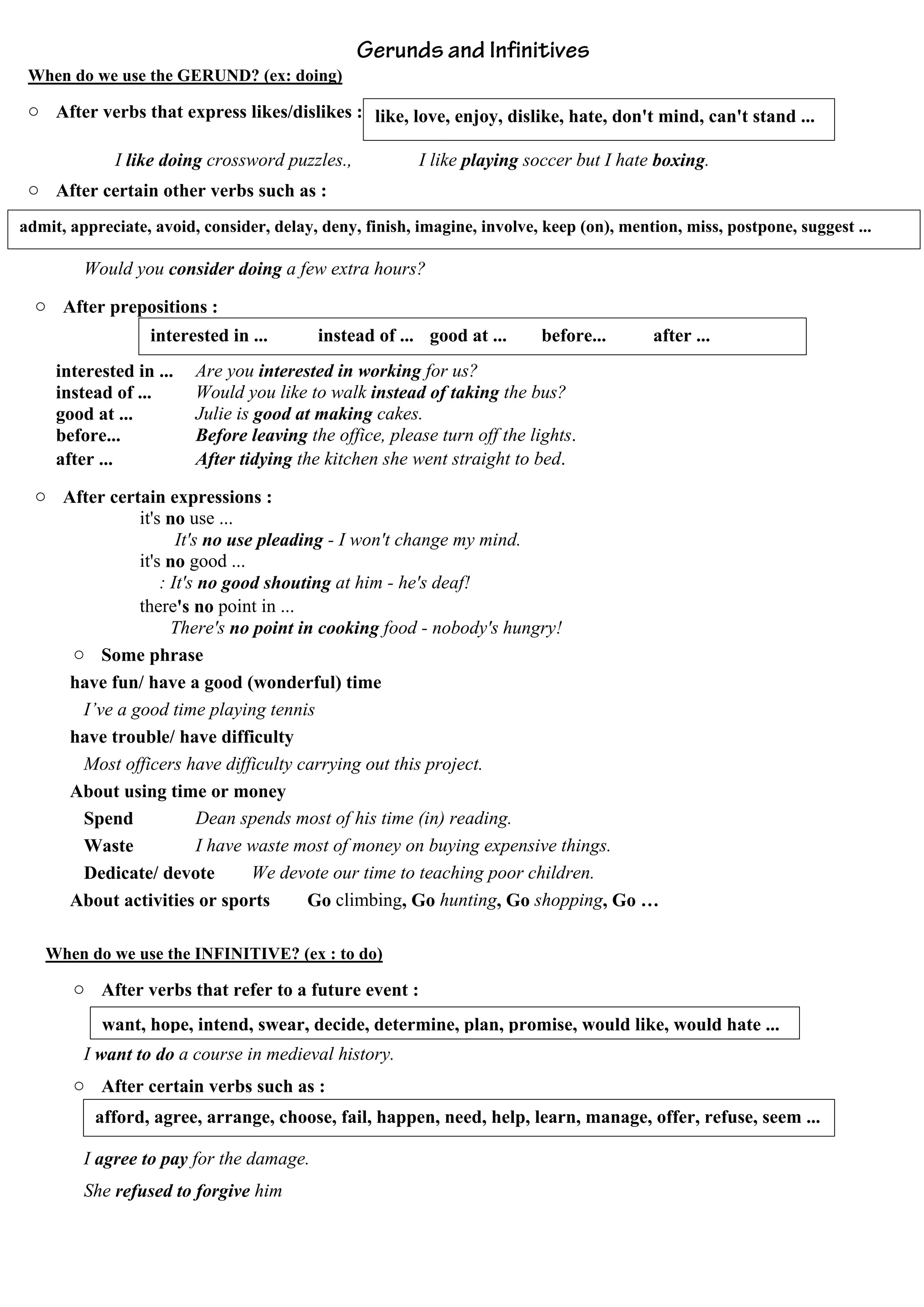 Gerunds and Infinitives | PDF