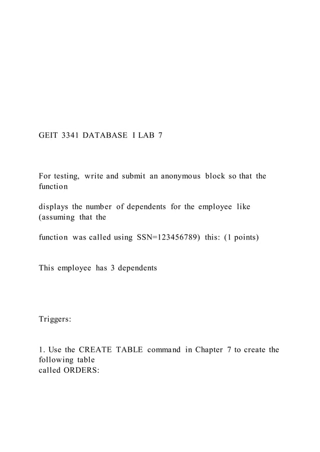 Geit 3341 Database I Lab 2 Geit 3341 Database I Pdf