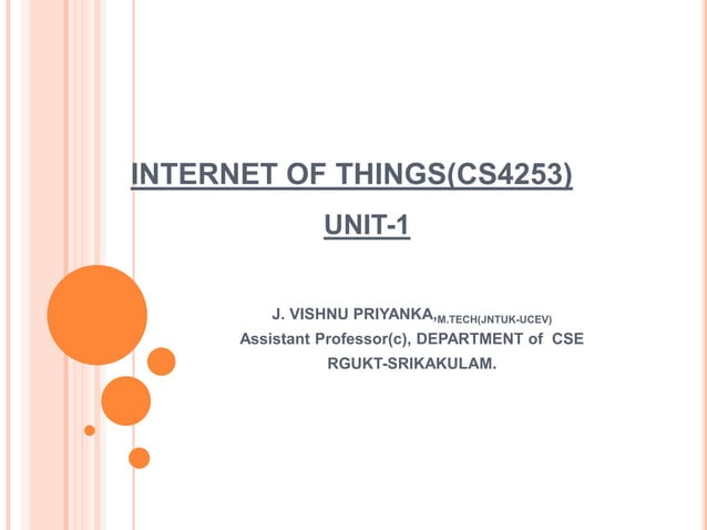 IOT_UNIT-1_Presentation which is basic presentation level | PPTX