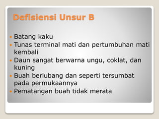 Gejala defisiensi unsur hara pada tanaman tomat | PPTX