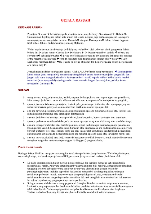 Gejala rasuah | PDF