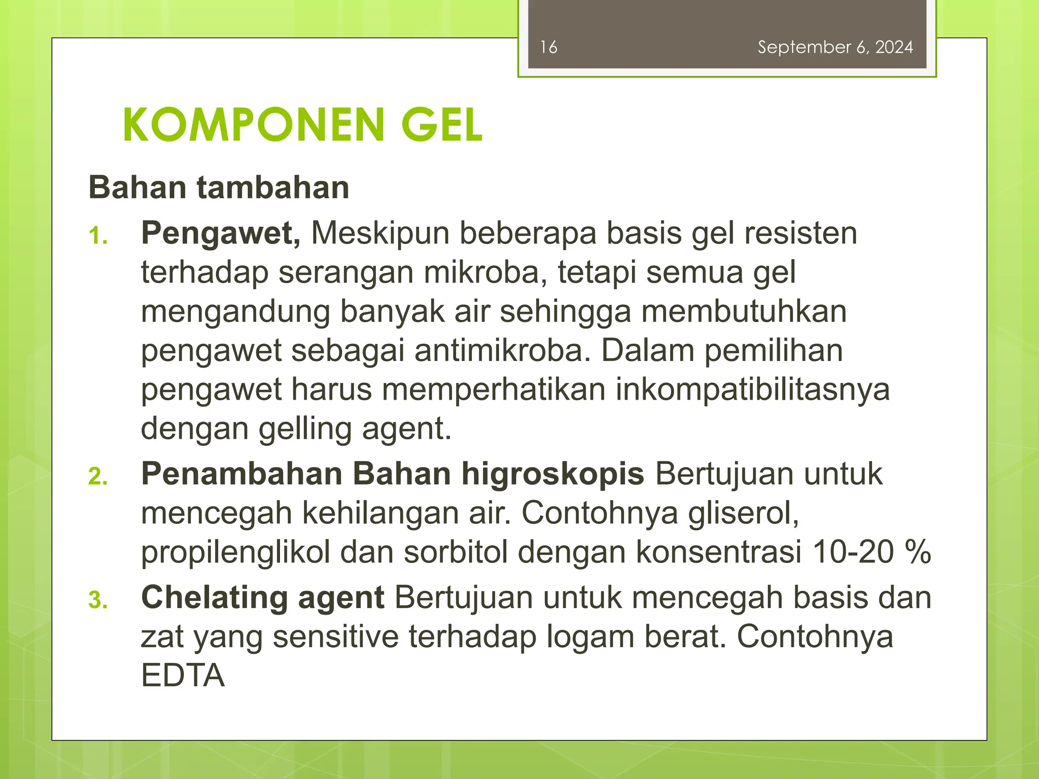 Formulasi Sediaan Gel (Teknologi Sediaan Semi Padat) | PPTX
