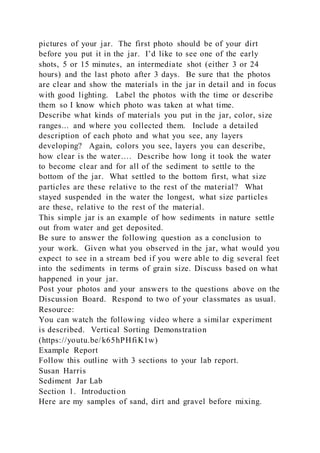 GEL 111 Introductory GeologySediment Jar AssignmentMaterials N | DOCX ...
