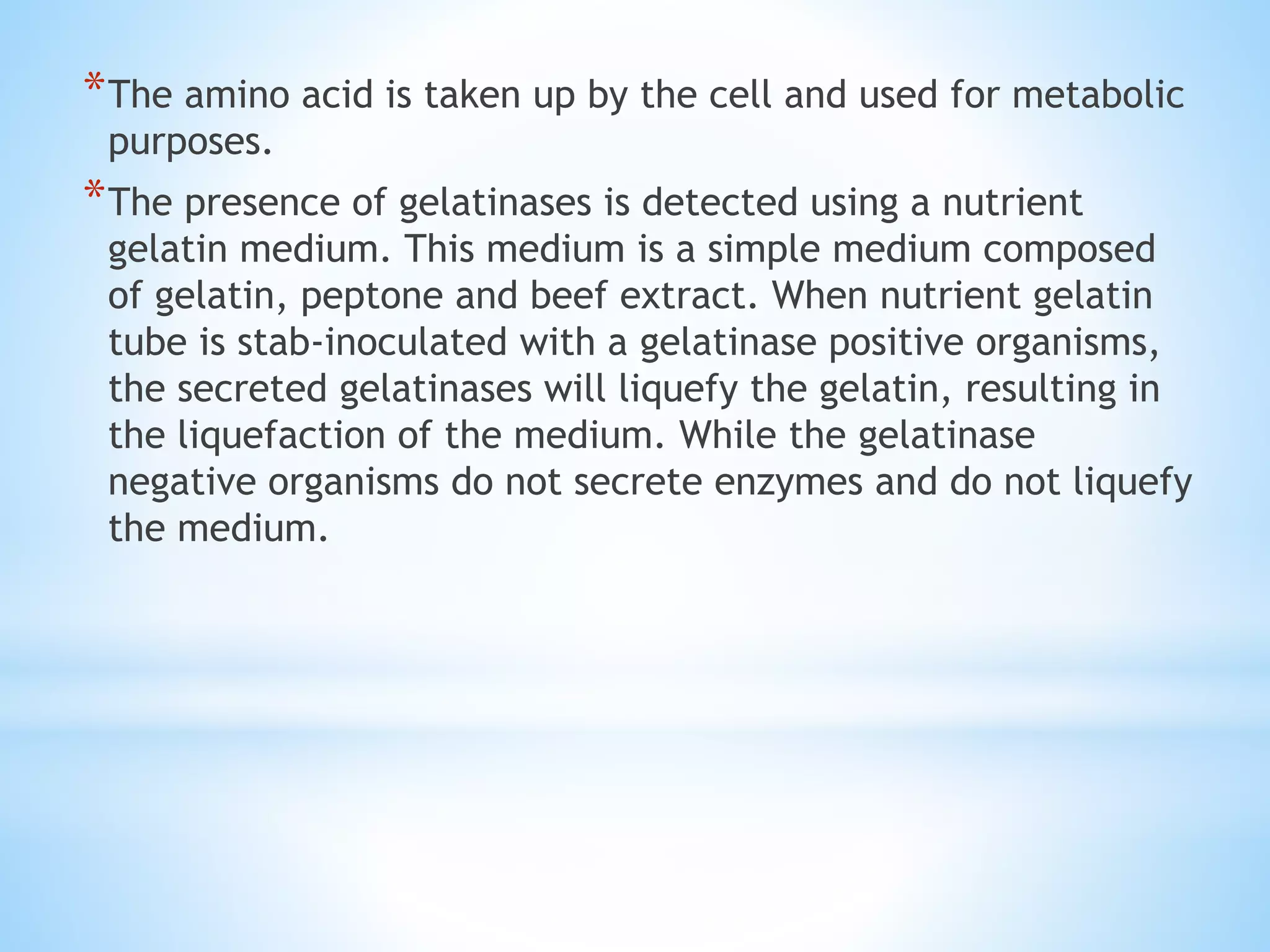 Gelatin hydrolysis test | PPTX