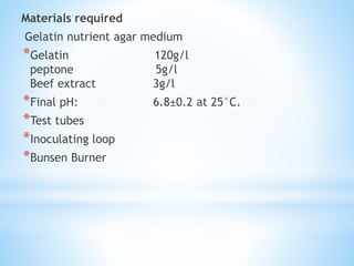 Gelatin Hydrolysis Test