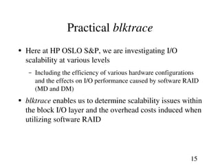 Block I/O Layer Tracing: blktrace | PDF
