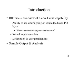 Block I/O Layer Tracing: blktrace | PPT