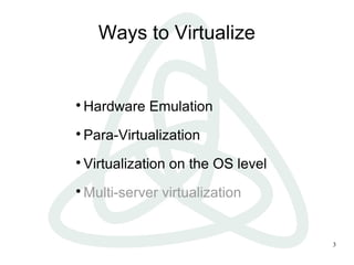 An overview of OpenVZ virtualization technology | PPT