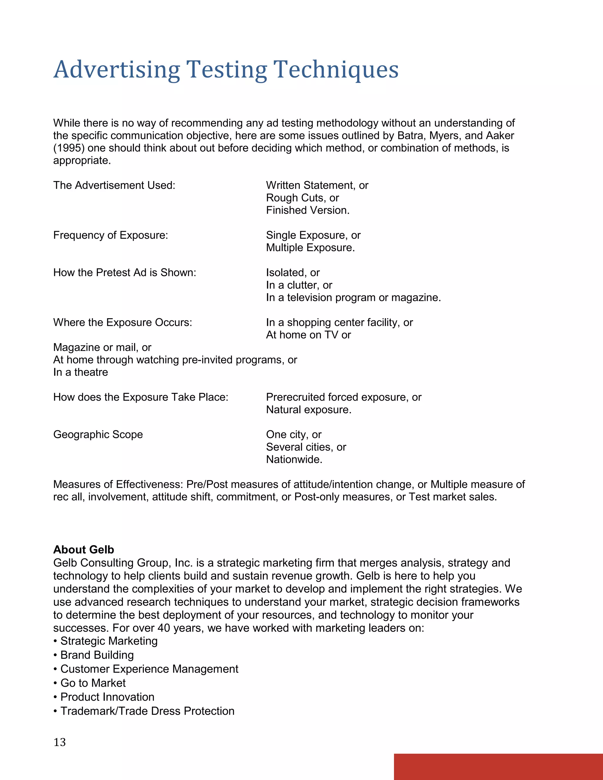 Advertising Testing Techniques | PDF