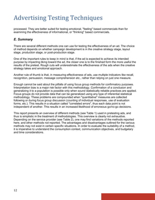 Advertising Testing Techniques | PDF