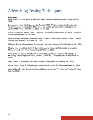 Advertising Testing Techniques | PDF