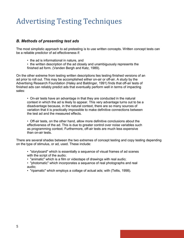 Advertising Testing Techniques | PDF