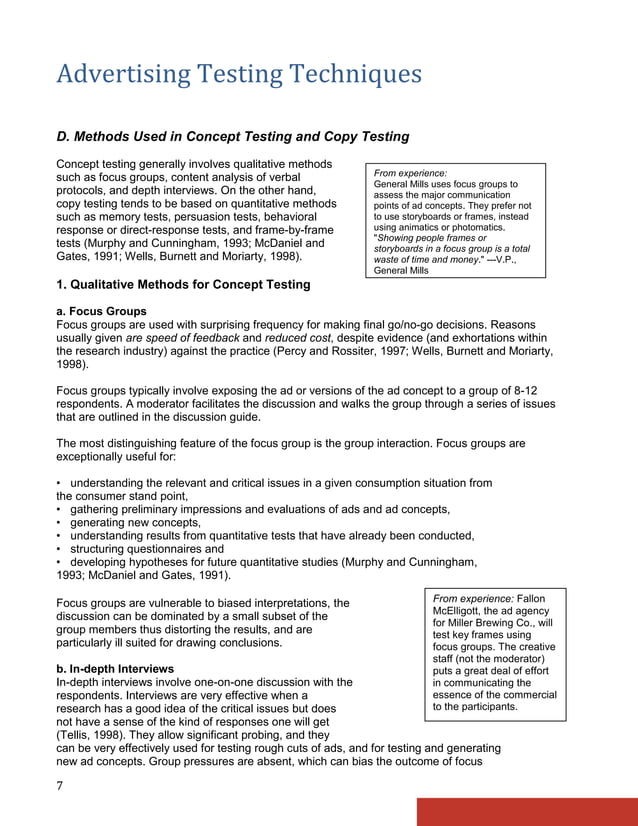 Advertising Testing Techniques | PDF