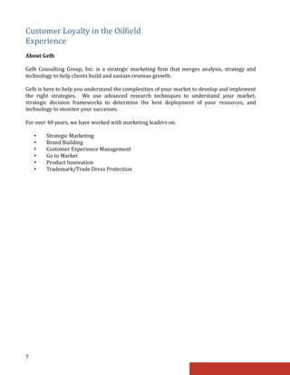 Customer Loyalty In The Oilfield Experience | PDF