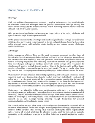 Online Surveys In The Oilfield | PDF