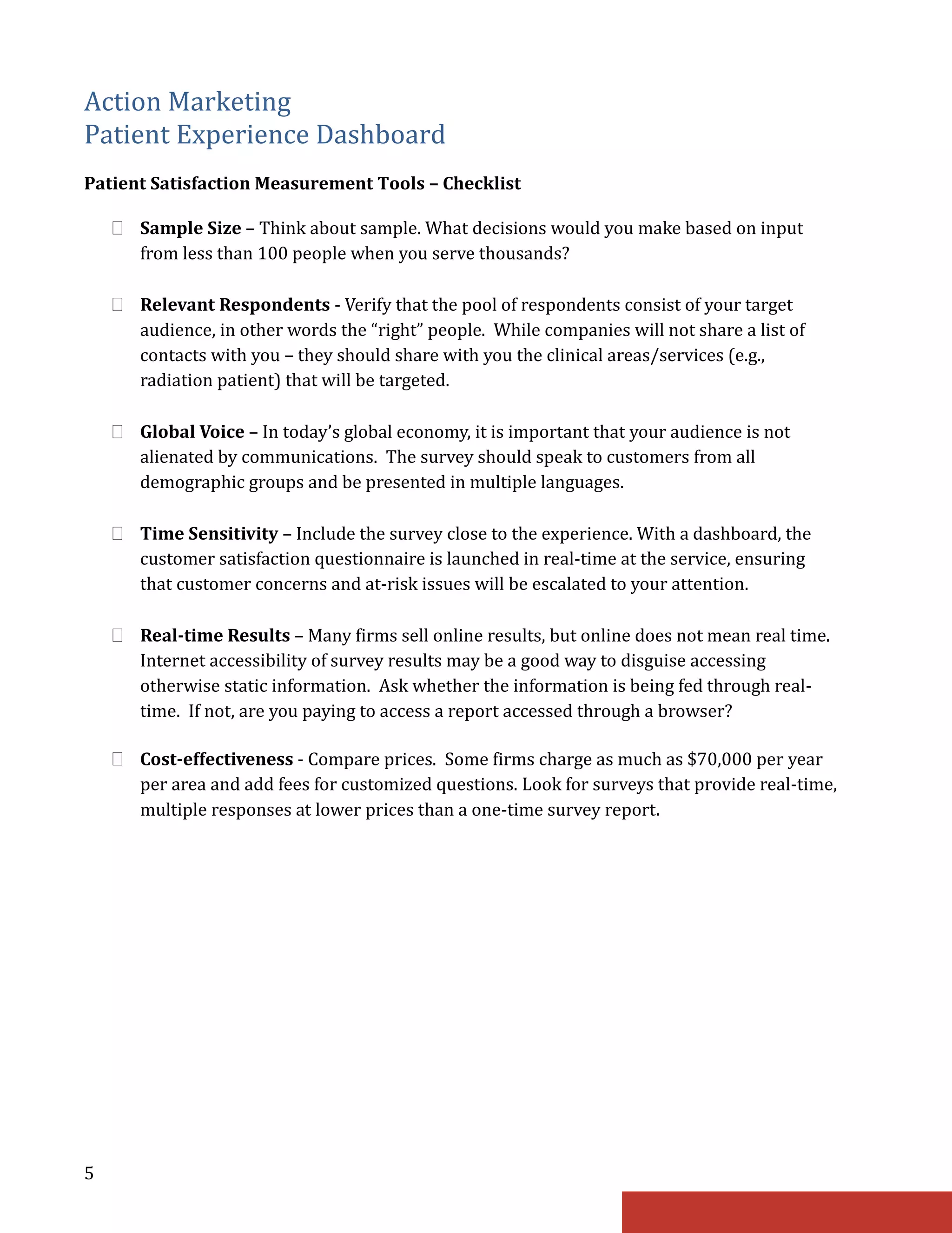 Patient Experience Dashboards | PDF