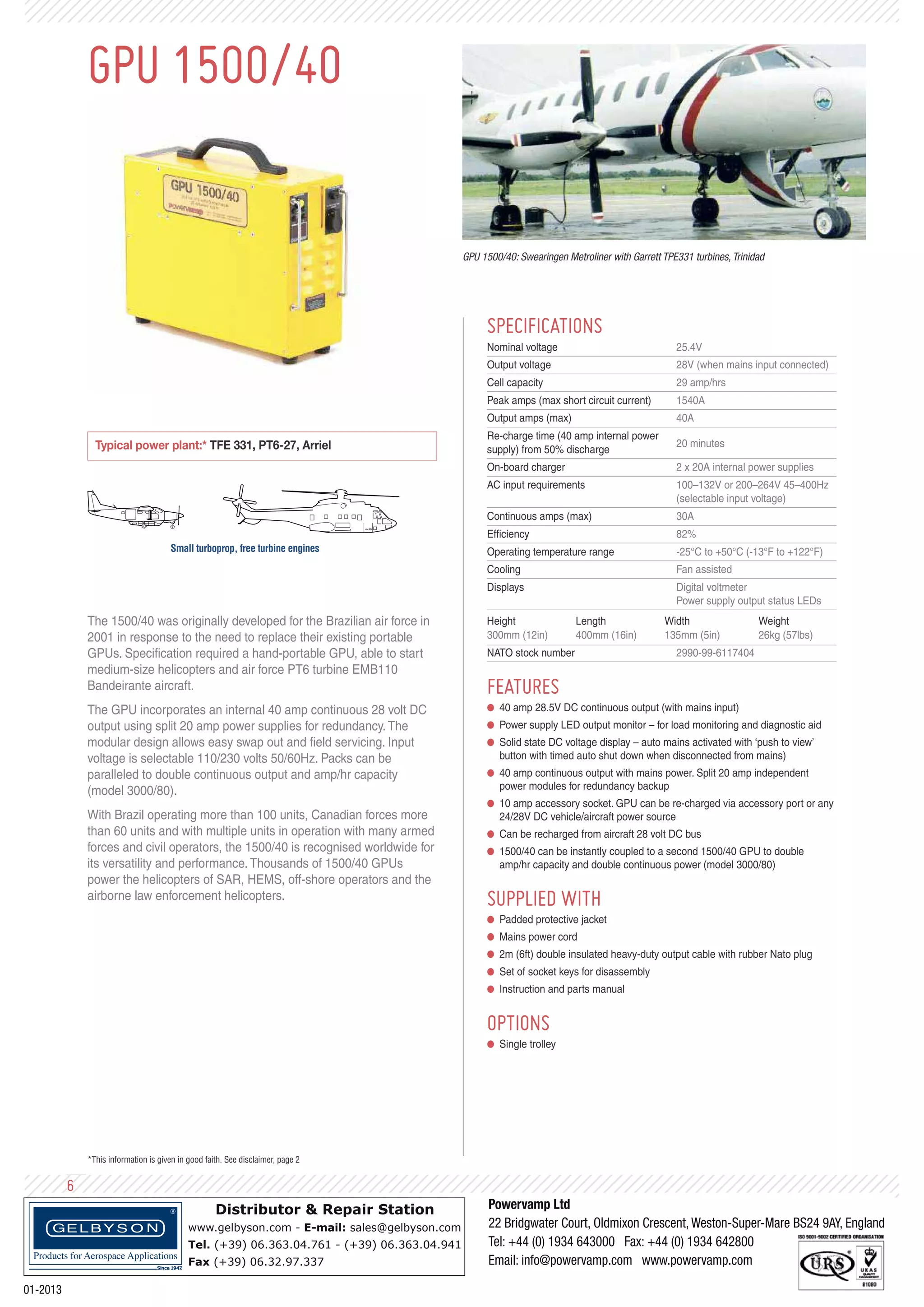 POWERVAMP LTD. > GPU 1500/40 | PDF