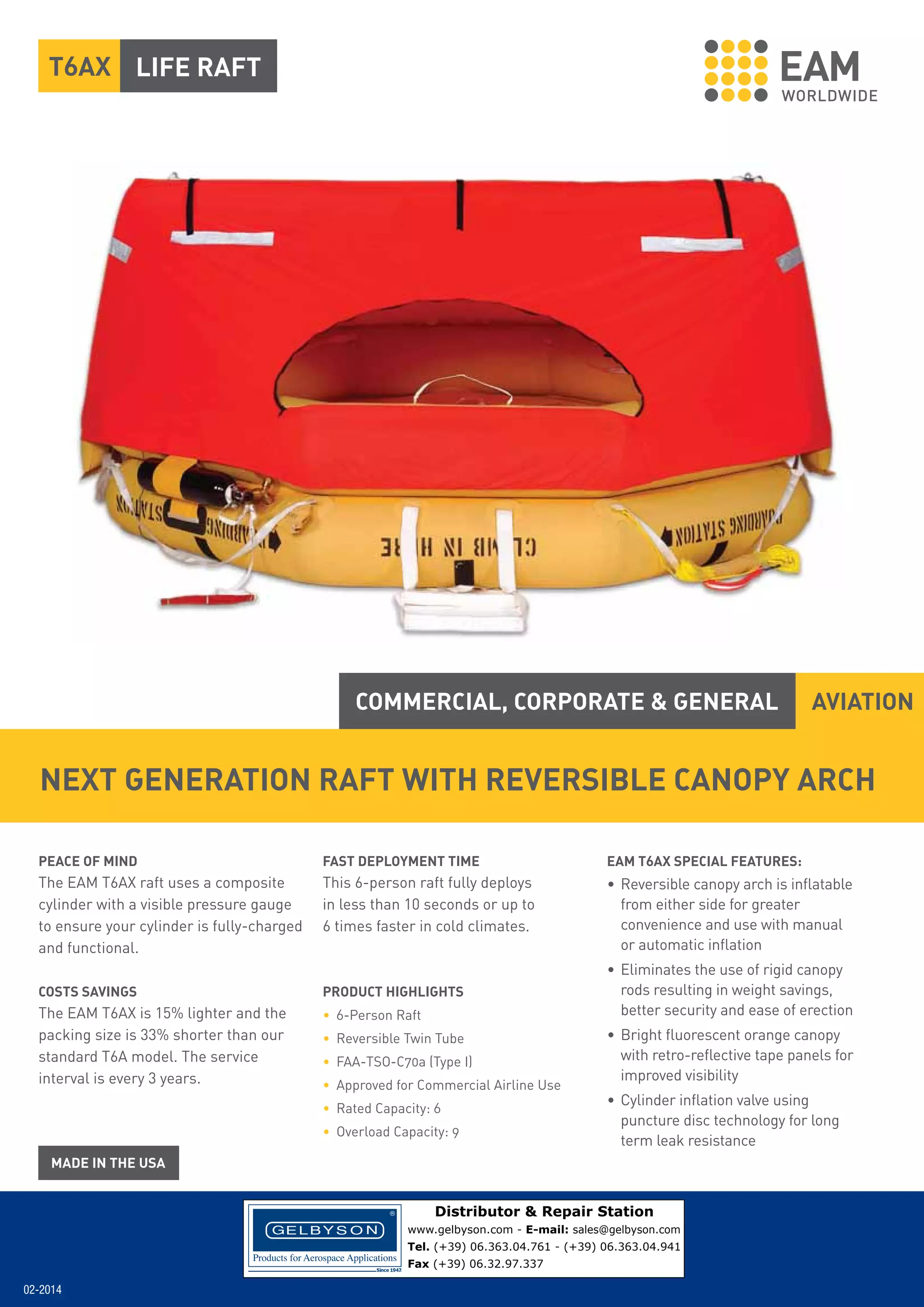 T6AX LIFE RAFT - EAM WorldWide - Gelbyson.com
