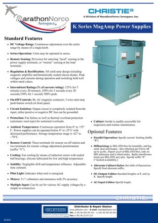 Gelbyson Christie K Series MagAmp Power Supplies | PDF
