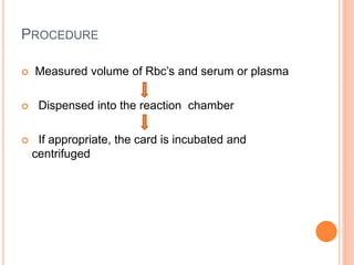 Gel card technology ppt nc | PPTX