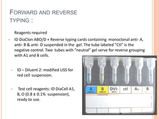 Gel card technology ppt nc | PPTX