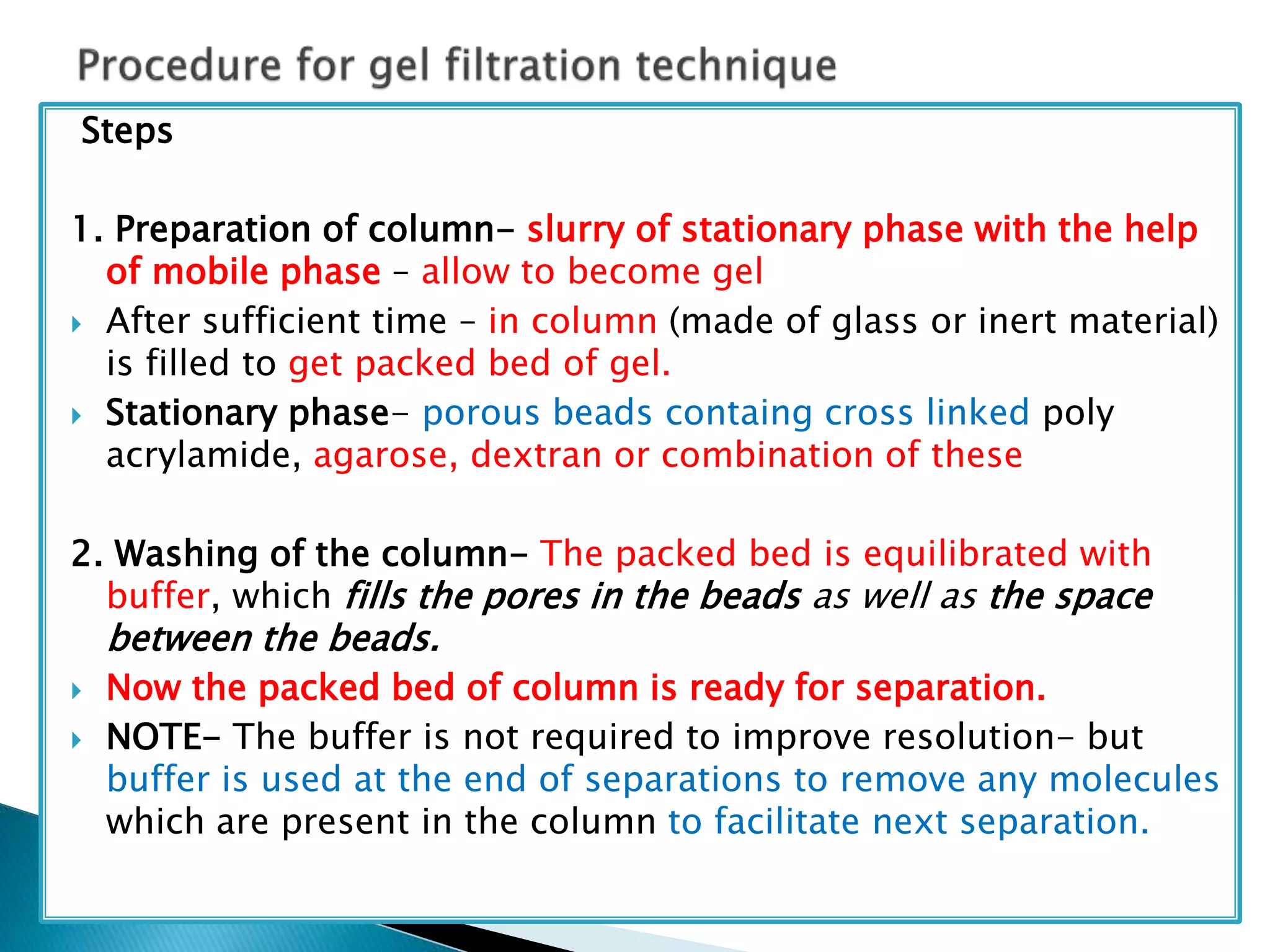 Gel Chromatography Introduction Theory Instrumentation Applications Pptx