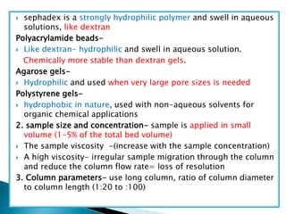 Gel chromatography, Introduction, Theory, Instrumentation, Applications ...