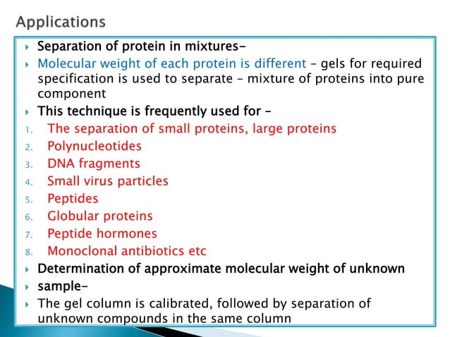 Gel chromatography, Introduction, Theory, Instrumentation, Applications ...