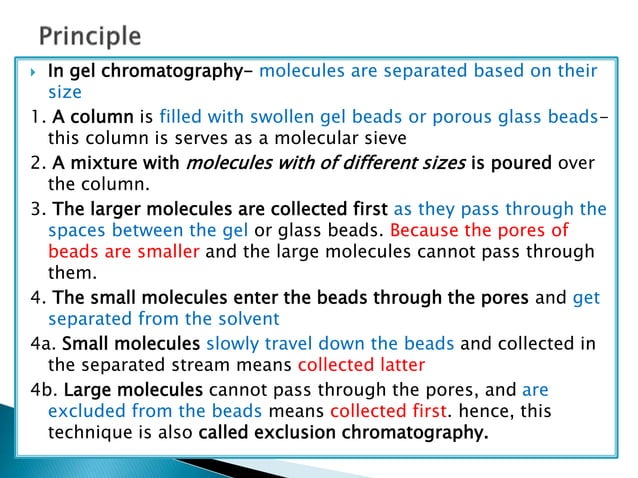 Gel chromatography, Introduction, Theory, Instrumentation, Applications ...