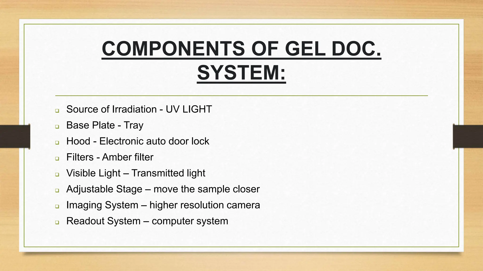 GEL DOCUMENTATION SYSTEM.pptx microbial instrumentation | PPT