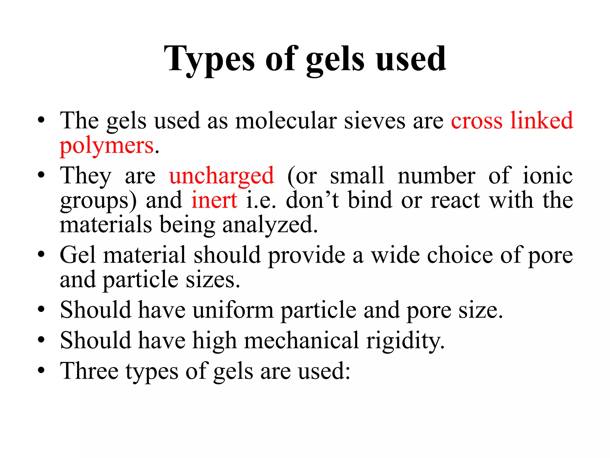 Gel exclusion chromatography | PDF | Chemistry | Science