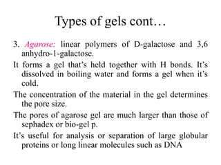 Gel exclusion chromatography | PDF | Chemistry | Science