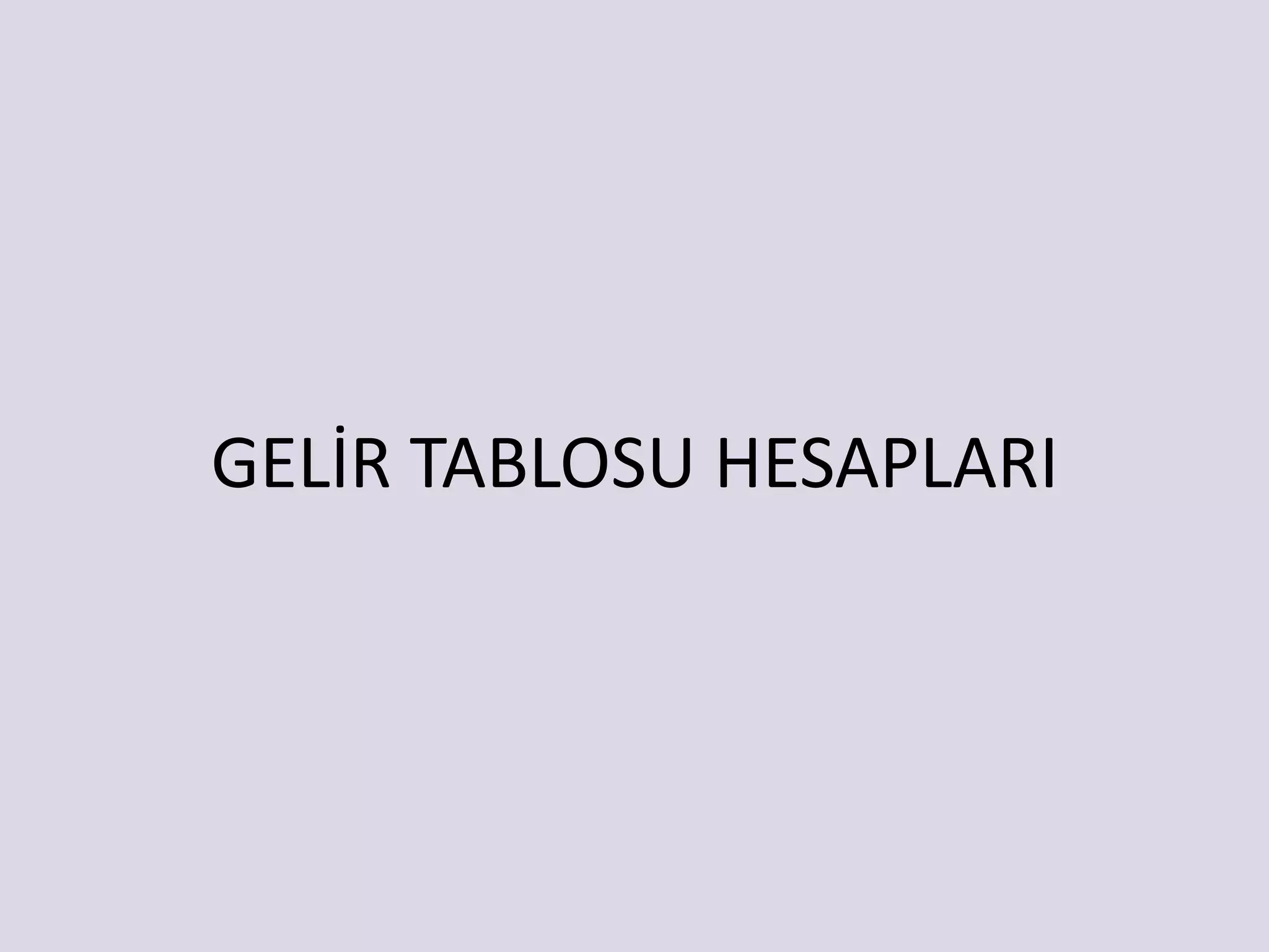 Gelir tablosu | PPTX