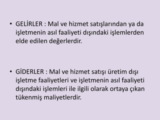 Gelir tablosu | PPTX