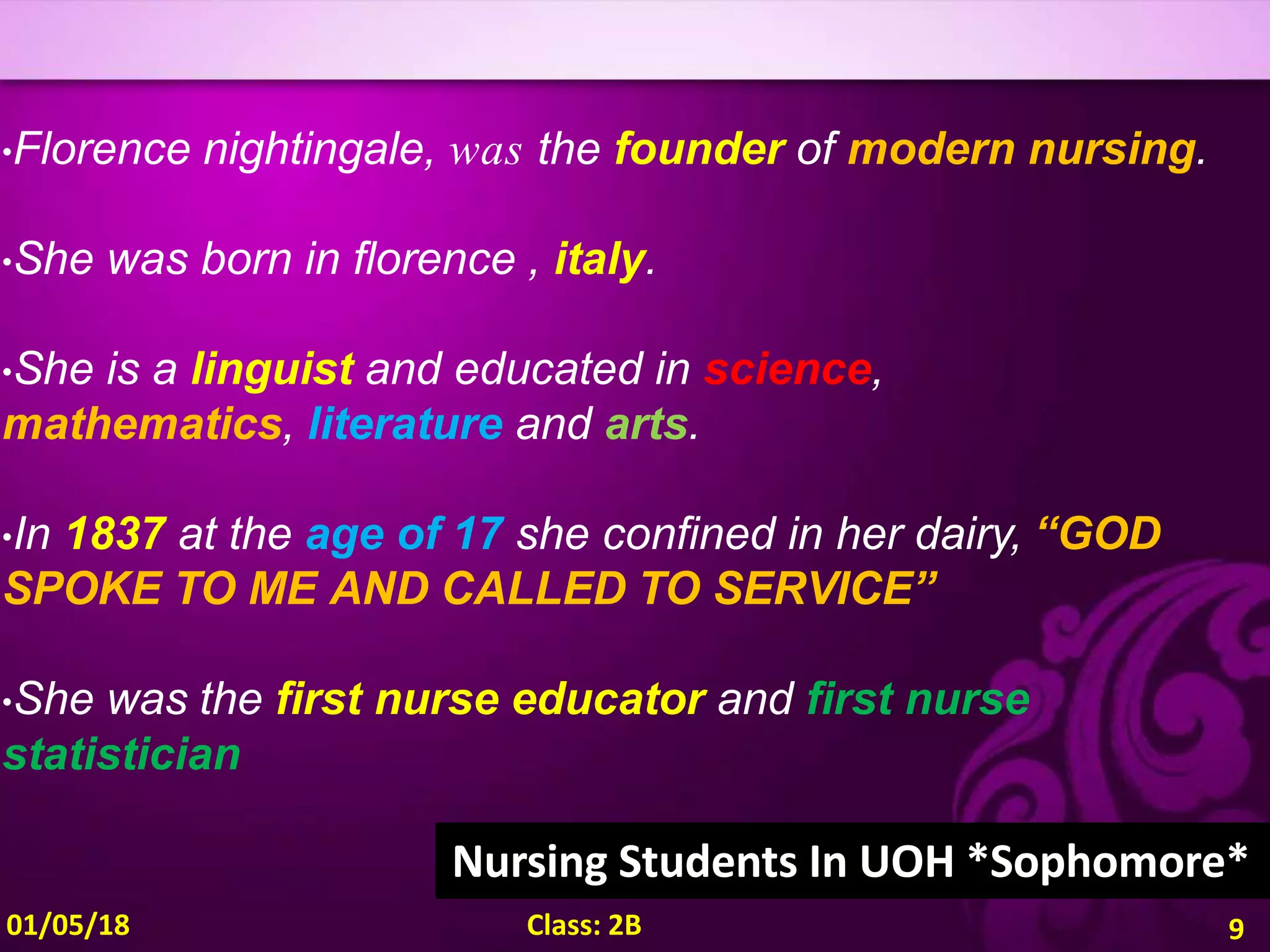 Florence Nightingale's Theory of environment | PPTX