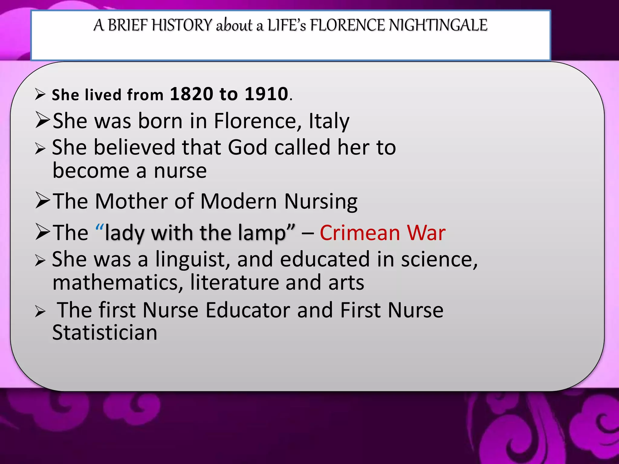 Florence Nightingale's Theory of environment | PPTX