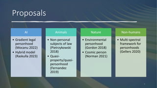 Legal Personhood for Nature: Purpose, Problems, and Proposals | PPTX