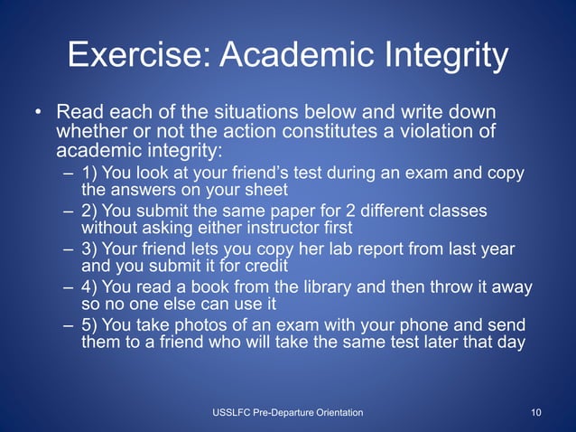 Understanding Academic Expectations and Academic Integrity