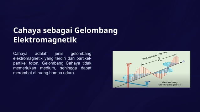 sifat - sifat gelombang cahaya dan jenis -jenisnya | PPT