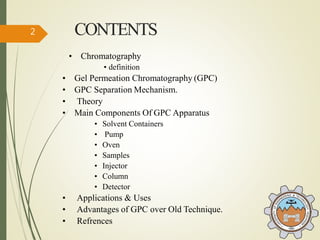 Gel permeation chromatography GPC technique | PPTX