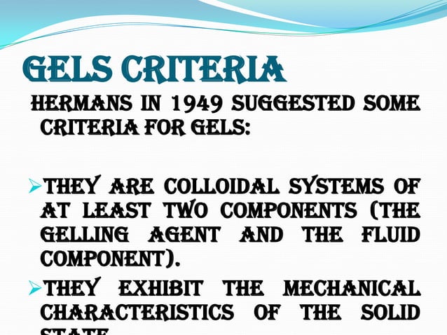 Gels | PPTX | Chemistry | Science