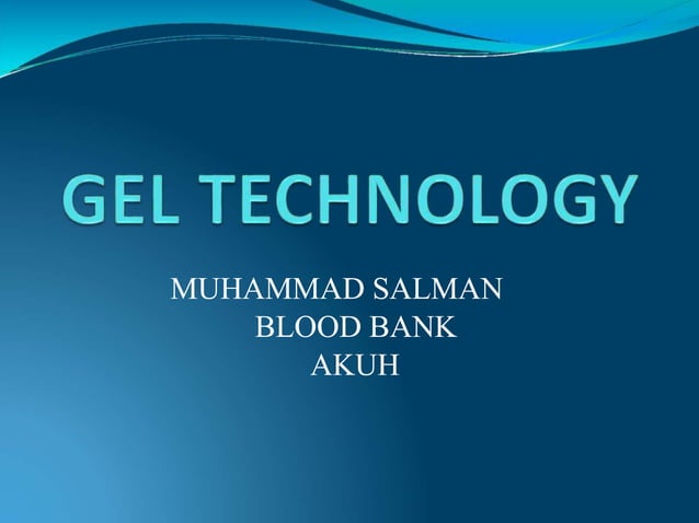 Column agglutination gel techniques.pptx | Blood Disorders | Diseases ...