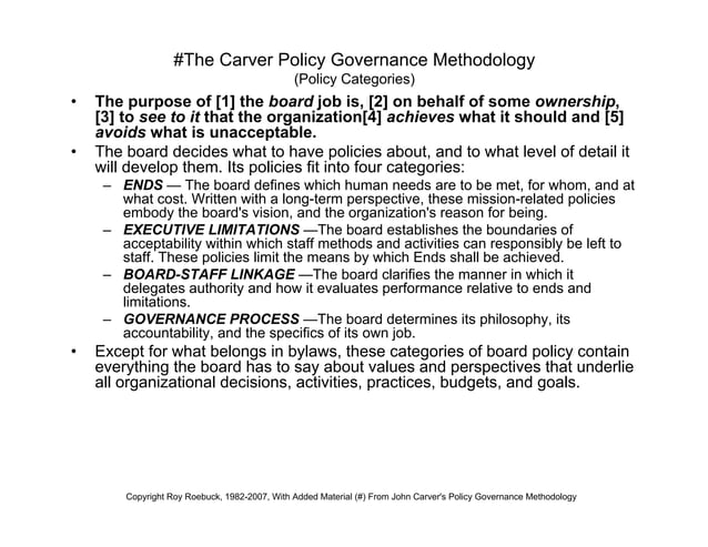 GEM And The Carver Policy Governance Method | PPT
